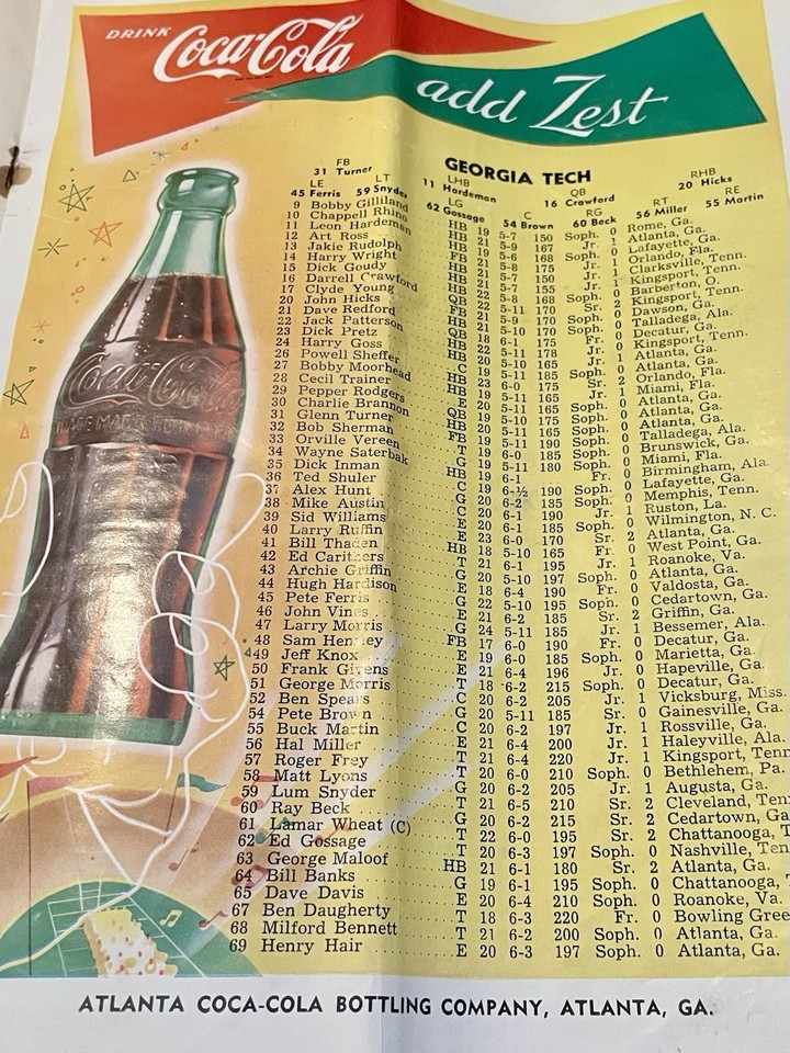 1951 Georgia Tech vs. Auburn Football Program | eBay