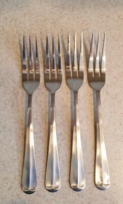 UTICA WALCO STAINLESS FLATWARE ROYAL BRISTOL 4 DINNER FORKS 7 3/4 ...