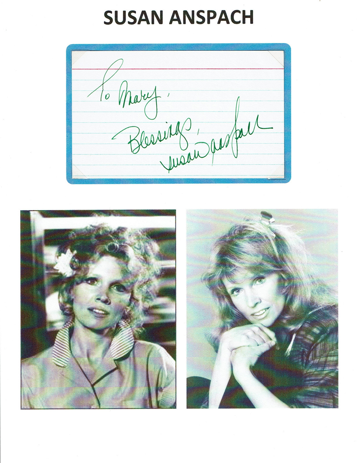 SUSAN ANSPACH - Actress - Five Easy Pieces / Play It Again Sam ...