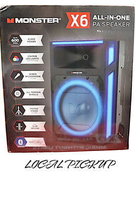 Monster X6 (MNX6) 600W All-In-One Bluetooth PA Speaker System. | eBay