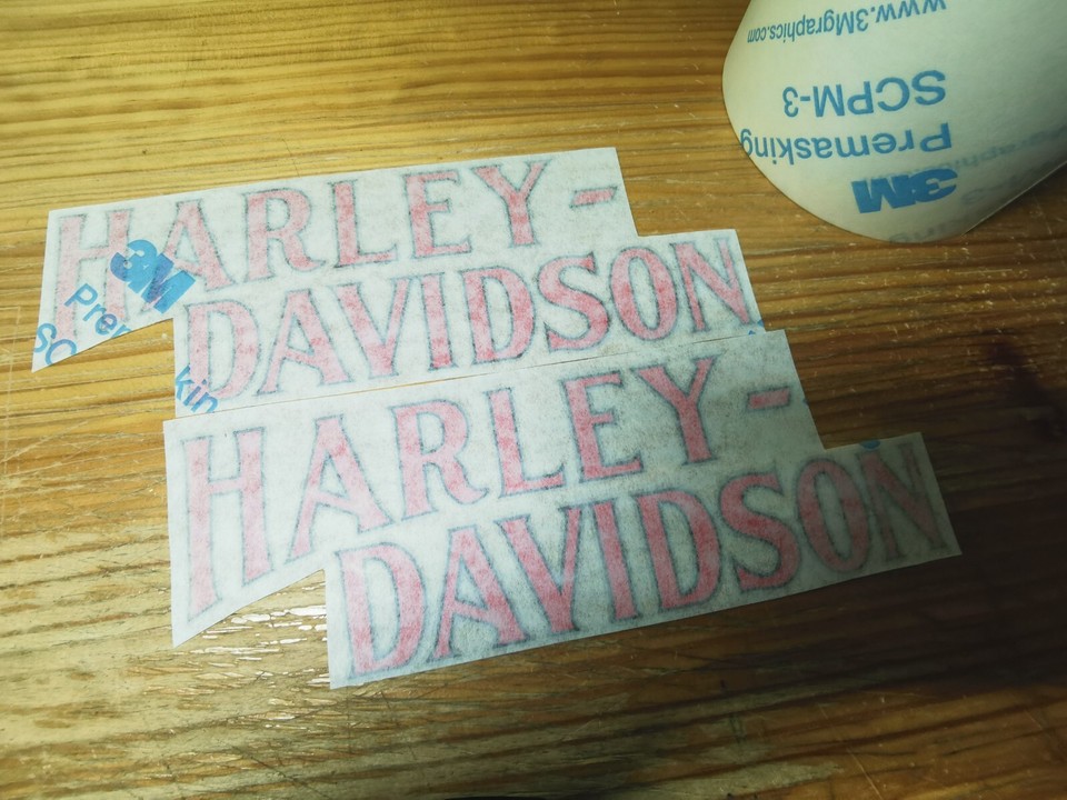 Harley Davidson red black fuel tank decal set X2 vinyl stickers ...