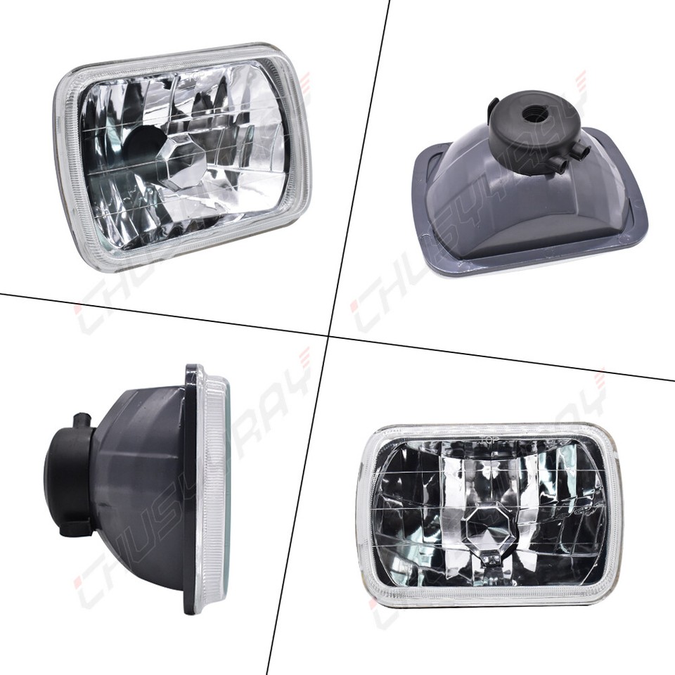 Fit Peterbilt 379 2x Square 5X7 / 7x6 inch LED Headlight lamp Hi-Low ...