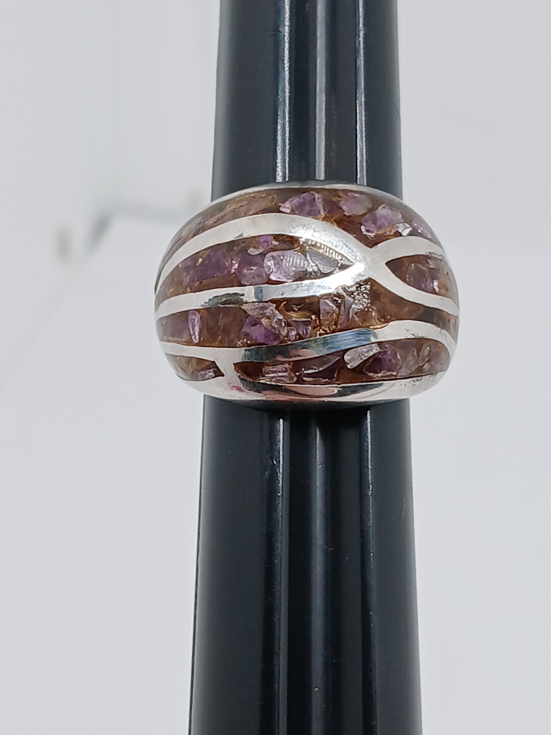 Bulky Resin Designer Signed Ring Sterling Silver 925 … - Gem