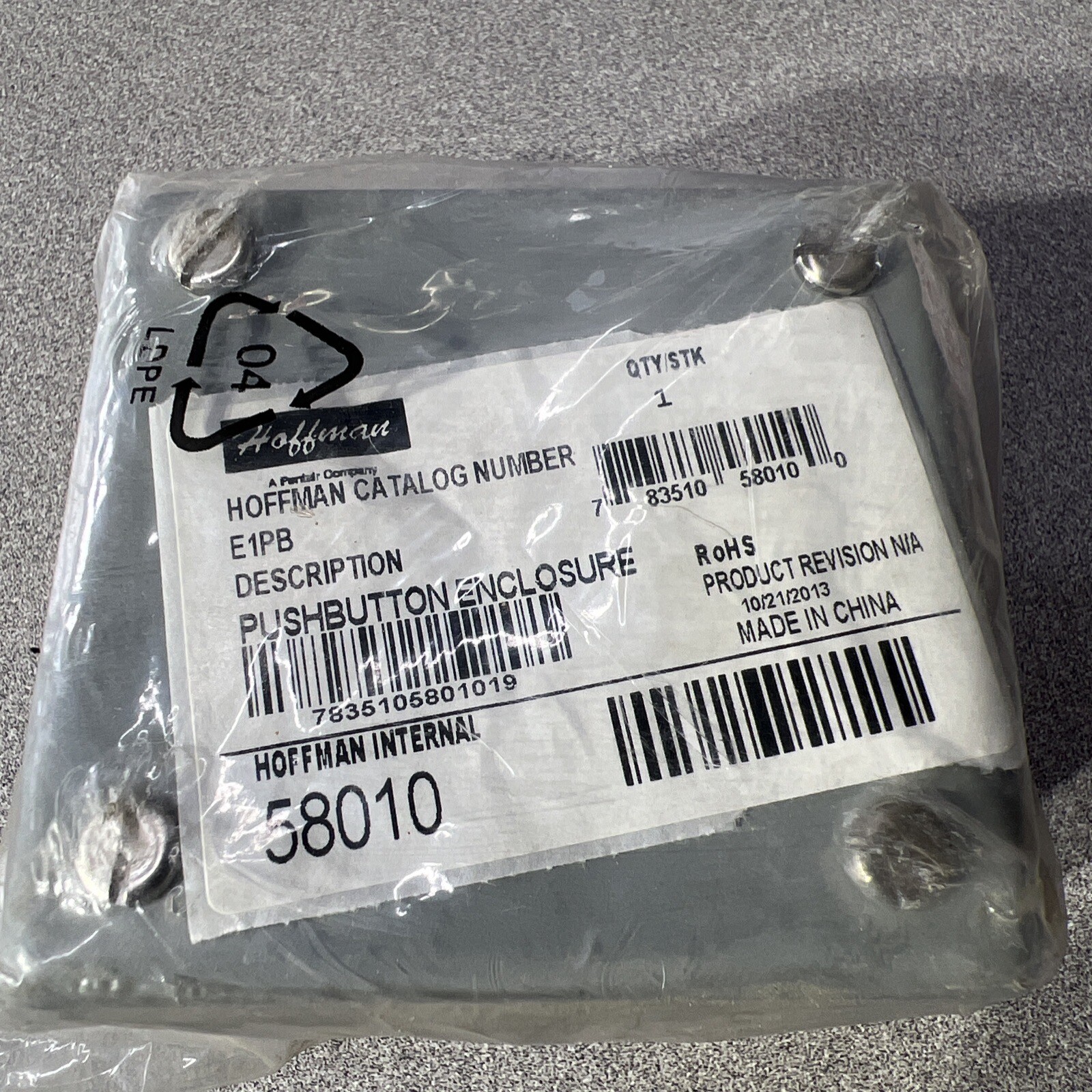 New Hoffman E1PB Pushbutton Device Enclosure New No Box | eBay