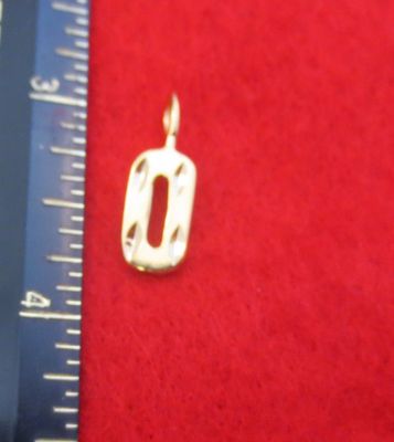 14KT GOLD PLATED NUMBER "0" DIAMOND-CUT CHARM | eBay