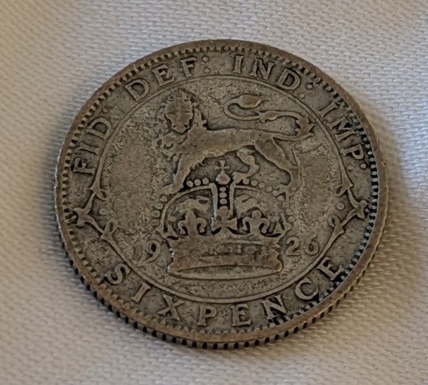 Lucky SILVER Sixpence 1926 Coin 2026 Antique 100 Years Old Happy New ...