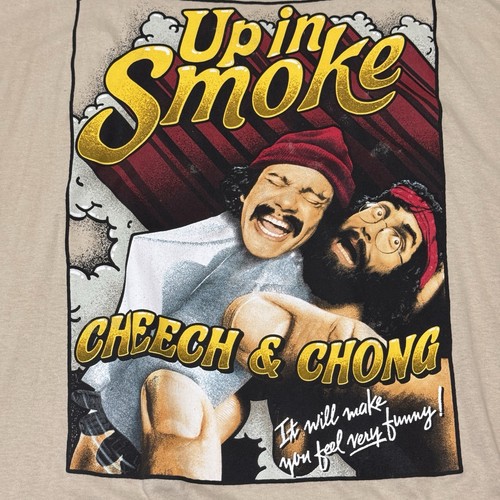 Cheech and Chong's UP IN SMOKE Short Sleeve Tee Shirt Men’s 3XL Tan ...