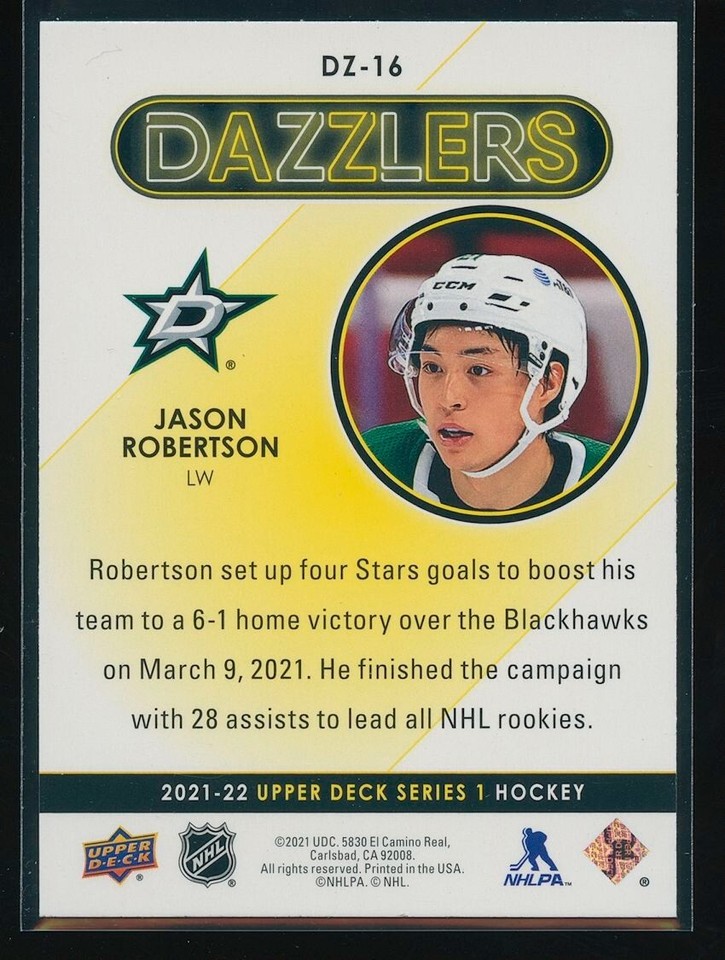 Jason Robertson 2021-22 Upper Deck Dazzlers Red | eBay