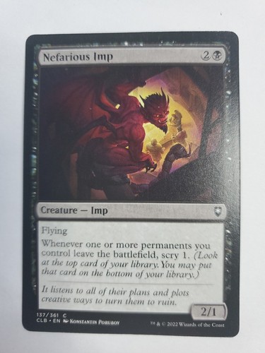 MTG Magic The Gathering Card Nefarious Imp Creature Imp Black Commander ...