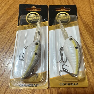 2 New Baker Lures Crankbait 2-1/4” 1/2 oz RGD3-P001 Silver Back | eBay