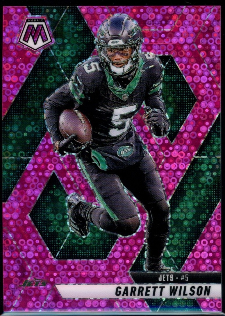 2025 Panini Mosaic - Garrett Wilson #23 No Huddle Pink Mosaic Prizm /20 ...