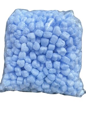 FunPak Packing Peanuts Blue Heart Shape MiniPack .6 cu ft Biodegradable ...