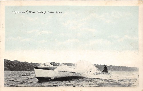 F6/ Okoboji Lake Iowa Postcard 1924 "Disturber" Speed Boat | eBay