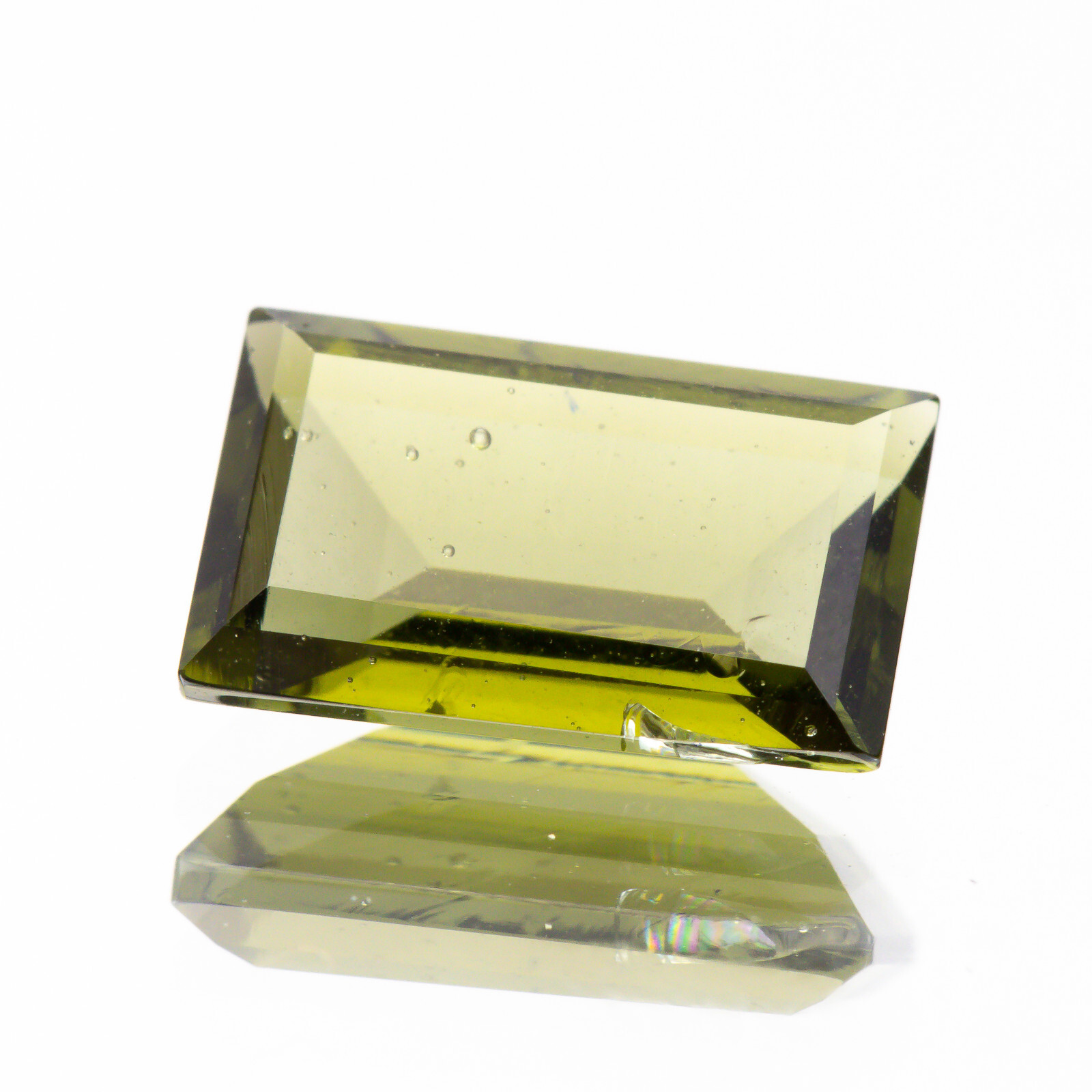 1.8ct MOLDAVITE tektite faceted loose gem RECTANGLE 10x6MM #CM893 | eBay
