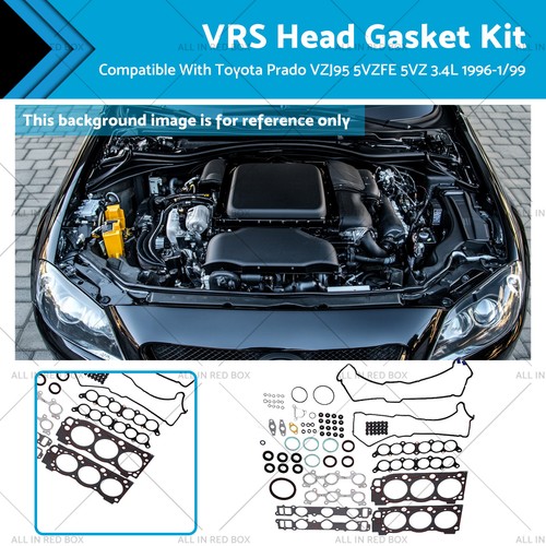 VRS Head Gasket Kit & Bolt Set Suitable for Toyota Prado VZJ90 5VZ-FE 3 ...