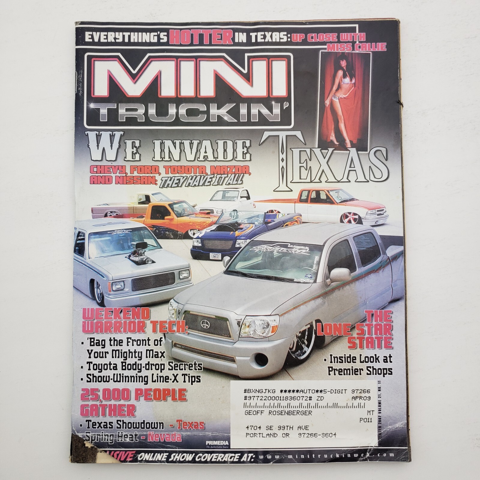 Mini Truckin' Magazine November 2007 Volume 21 Number 11 Minitruckin ...