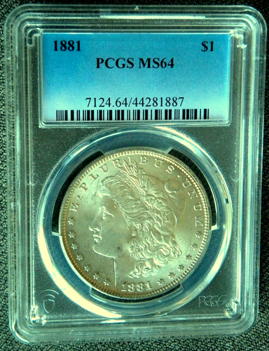 1881 P MORGAN SILVER DOLLAR ~ PCGS MS64 ~ NICE COIN EDGE TONE REVERSE ...