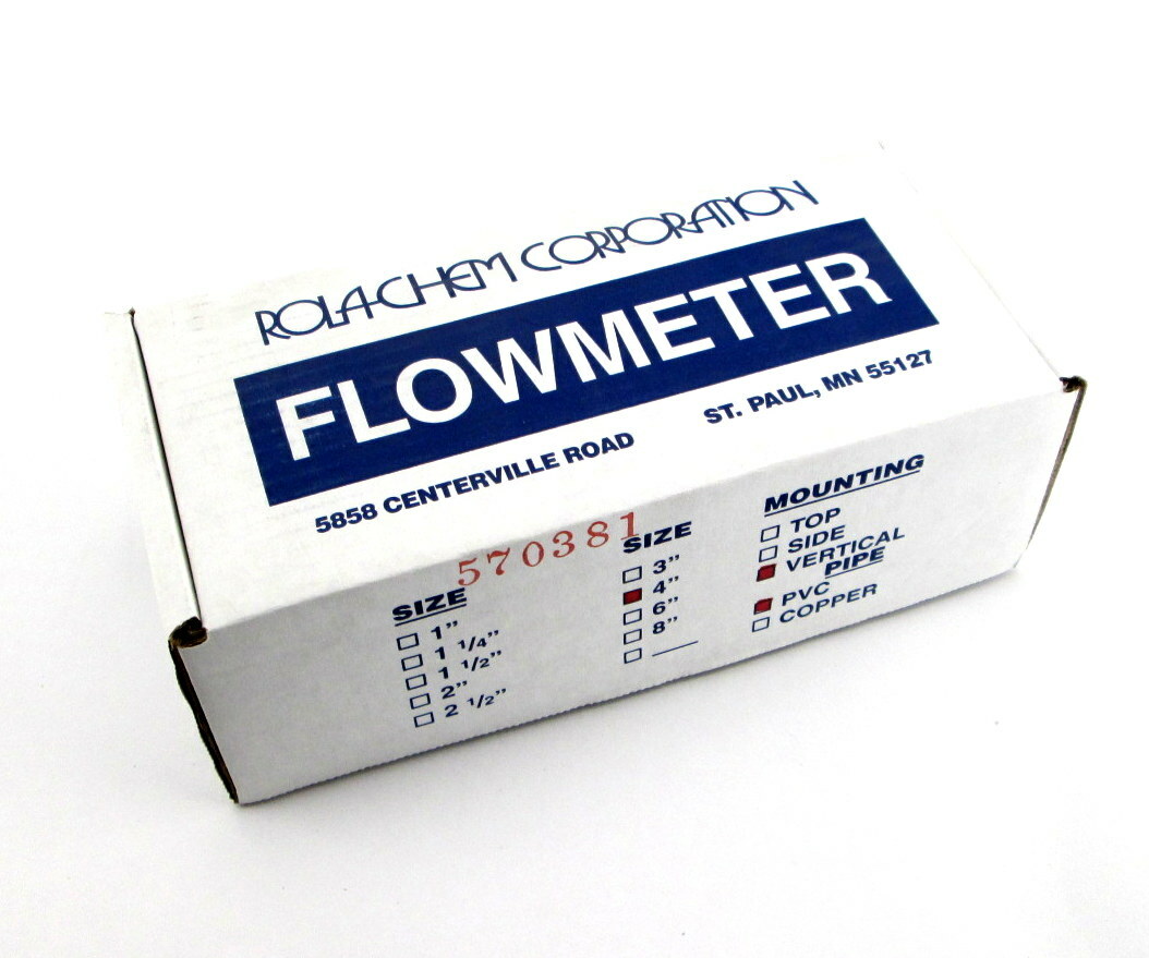 Rola-Chem 570381-V Flow Meter for 4" PVC Vertical Mount 175 to 500 GPM ...