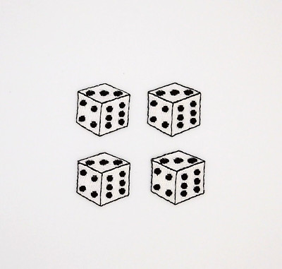 4 pack of Black and White Gambling Dice Embroidered iron on Patches | eBay