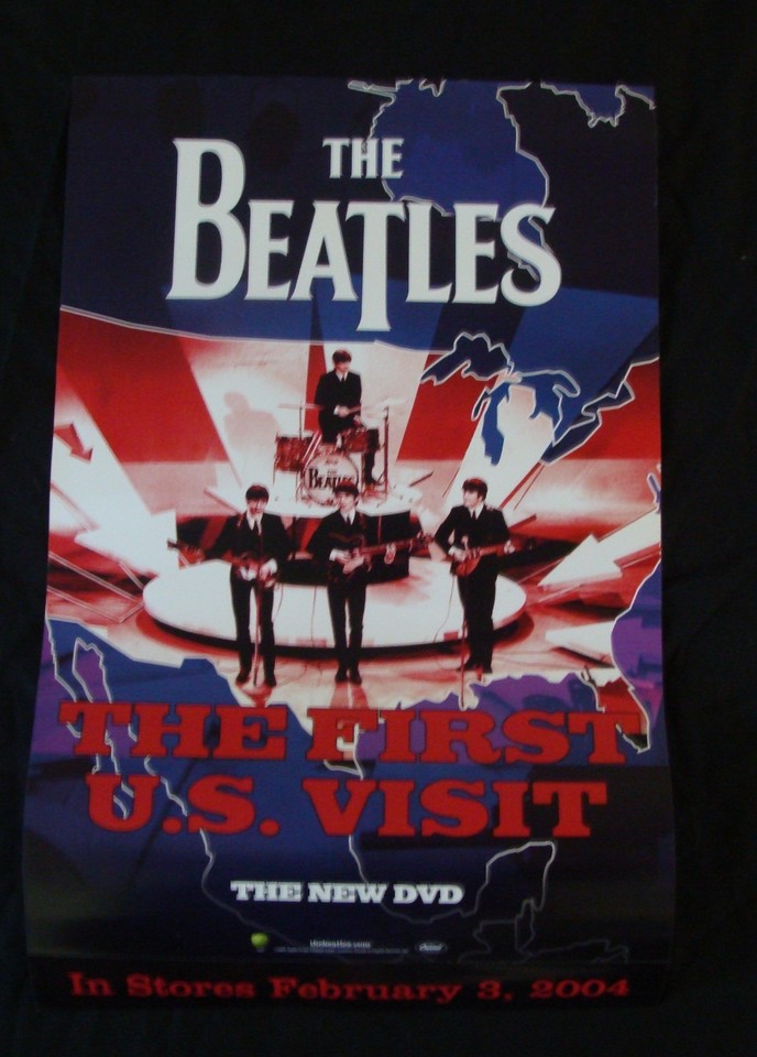The BEATLES promo poster FIRST U.S. VISIT original DVD promo 2004 15x24 ...