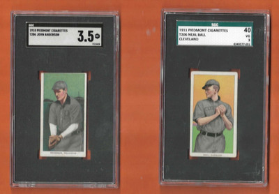 Neal Ball Cleveland 1911 T206 Piedmont 350 Baseball Card - Graded SGC 3 ...