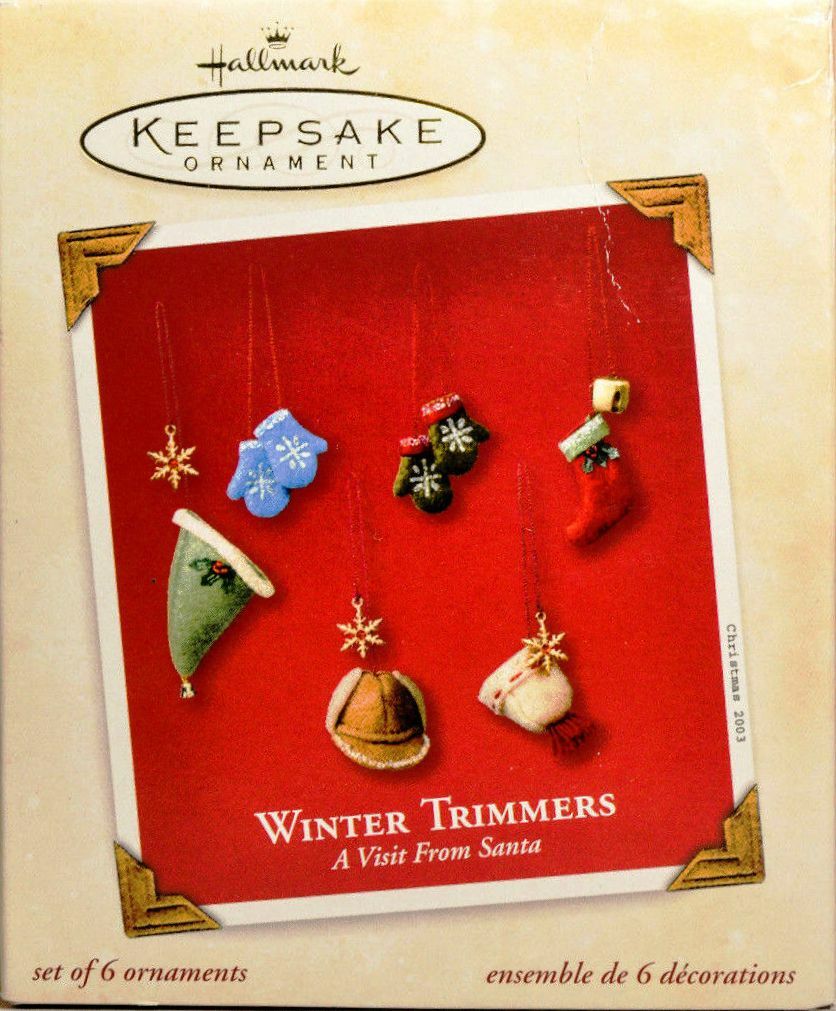 2003 Hallmark Ornament Winter Trimmers Set of 6 Miniature Ornaments ...