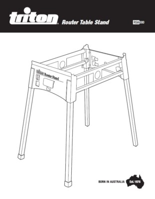 Triton Router Table Stand RSA300: Assembly & Operating Manual | eBay