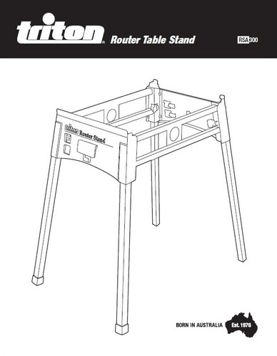 Triton Router Table Stand RSA300: Assembly & Operating Manual | eBay