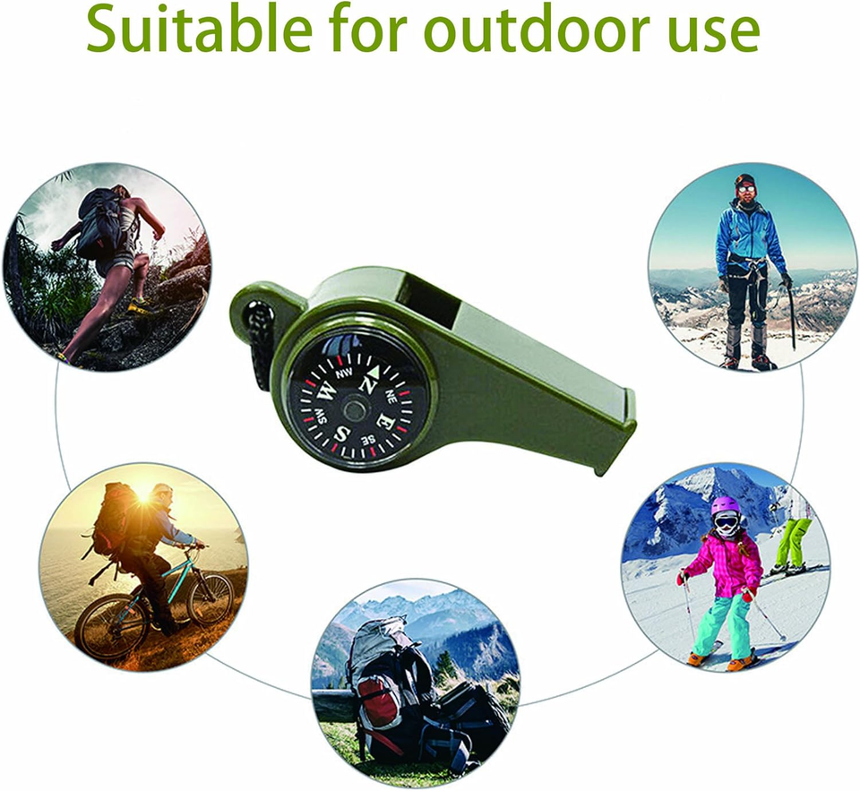 2 Pack Emergency Survival Whistle 3-In-1 Whistles with Compass and ...