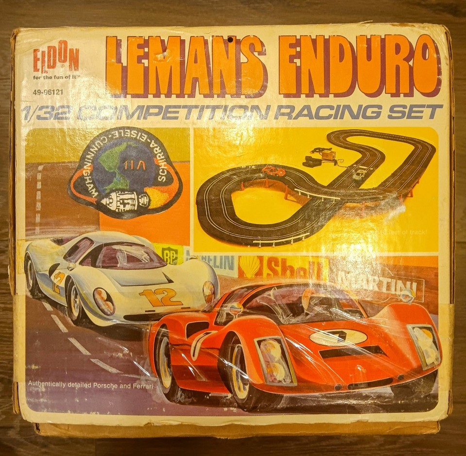 Eldon Lemans Enduro Competition Racing Set Complete 1/32 Slot Car Set ...