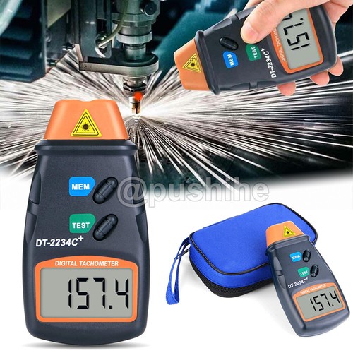 Digital Tachometer Non Contact Laser Photo RPM Tach Meter Motor Speed ...
