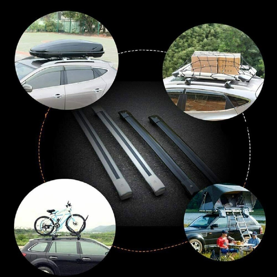 4 Pcs Roof Rail Rack Cross Bars Fits For Land Cruiser LC250 J250 Prado ...