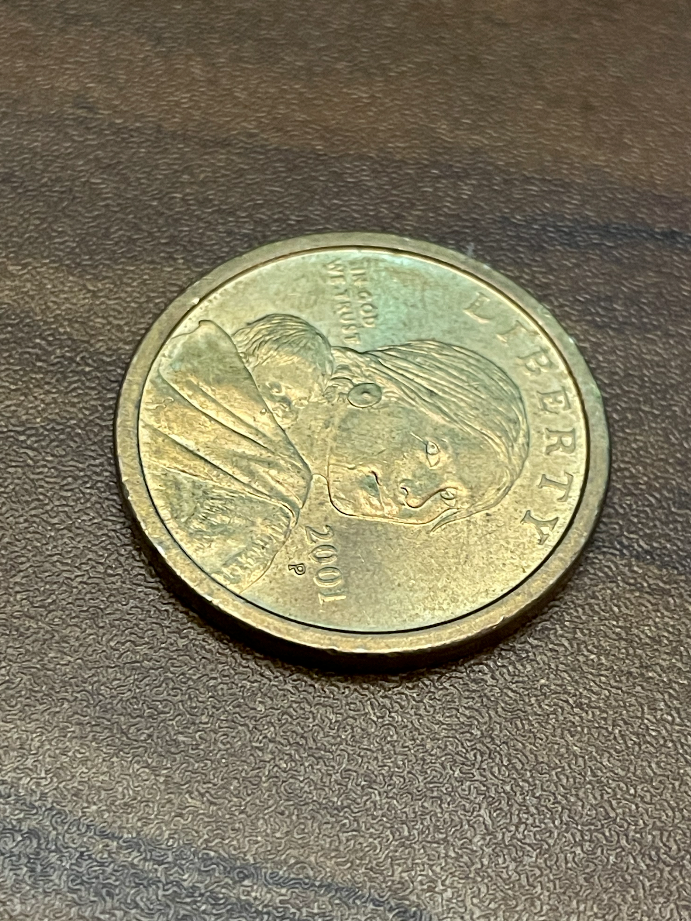 US 2001 P SACAGAWEA ONE DOLLAR COIN LIBERTY GOLD COLOR SOARING EAGLE | eBay