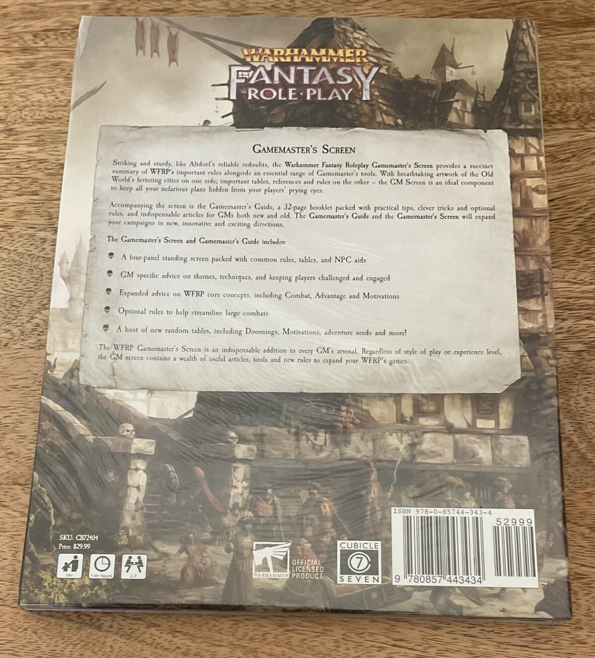 (New & Sealed) Warhammer Fantasy Role-Play Gamemaster's Screen - RPG | eBay