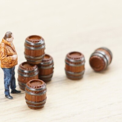 Model Railway Wooden Barrels - OO Gauge Pub Kegs (pack of 6) - 1:76 ...