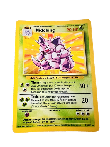 1999 Pokémon Nidoking 1st Edition Holo Base Set 11/102 WOTC LP Rare ...