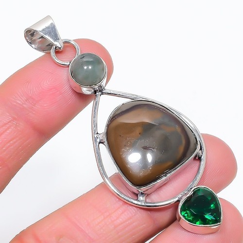 Mookaite, Diopside Gemstone Handmade 925 Sterling Silver Pendant 2.88 ...