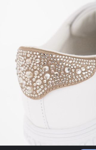 Michael Kors Grove Lace Up Low Top Sneakers Leather Optic White Size 7. ...