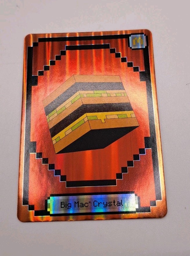 Limited Minecraft McDonald’s Big Mac Crystal Toy With Unused Code Movie ...