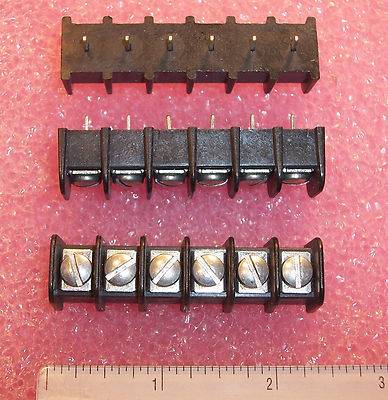 QTY (10) 6 POSITION BARRIER STRIP TERMINAL BLOCKS .375" BEAU/MOLEX 71 ...