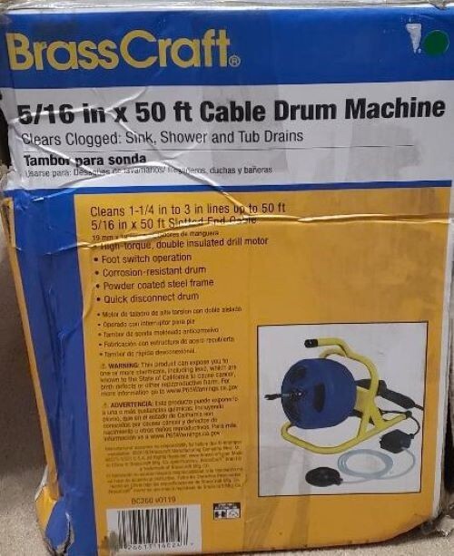 BrassCraft BC260 5/16 in. x 50 ft. Cable Drum Machine 26613140247| eBay