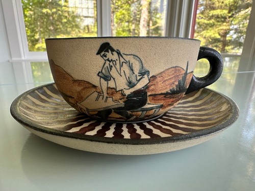 R. F. Ciboure hand painted Basque pottery teacup & saucer- pair | eBay