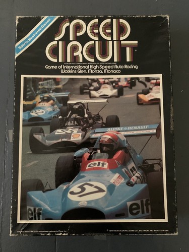 SPEED CIRCUIT Board Game Avalon Hill Sports Illustrated Auto Racing ...
