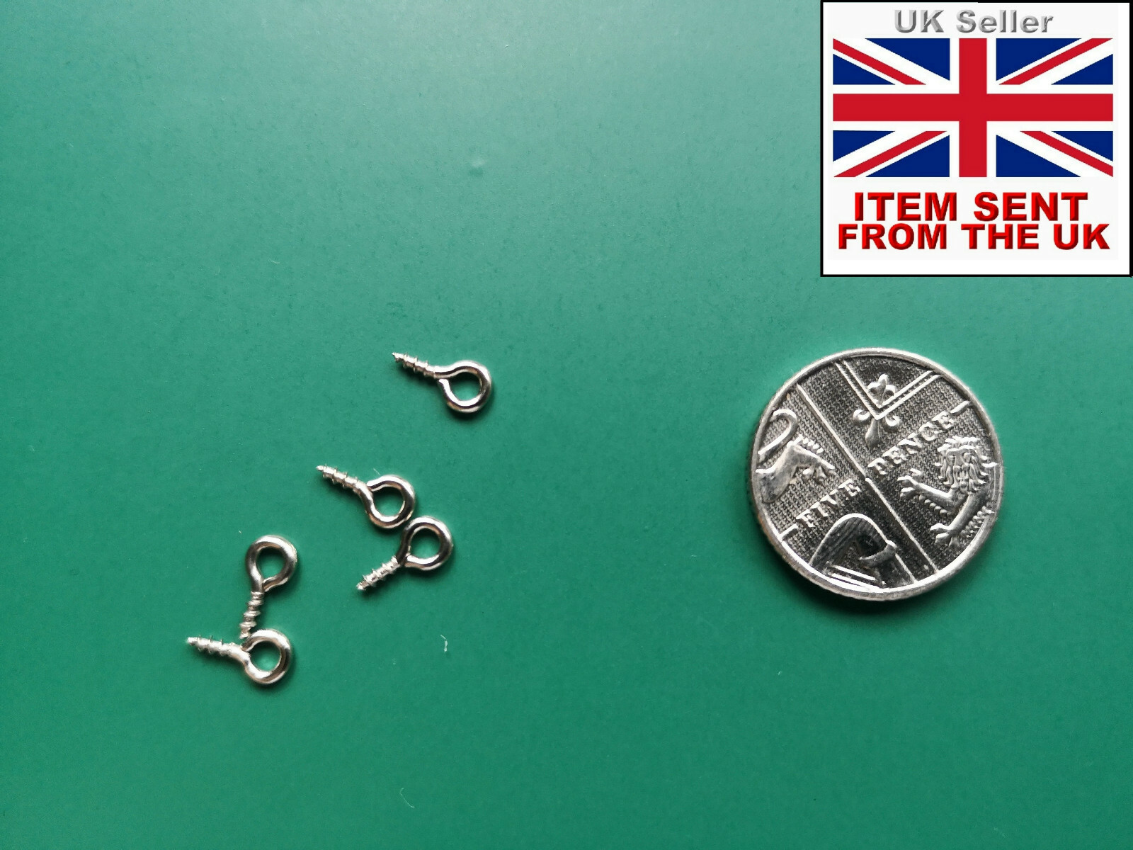 Small Tiny Mini Eye Pins Eyepins Eyelets Screw 8mm Silver DIY Craft UK ...