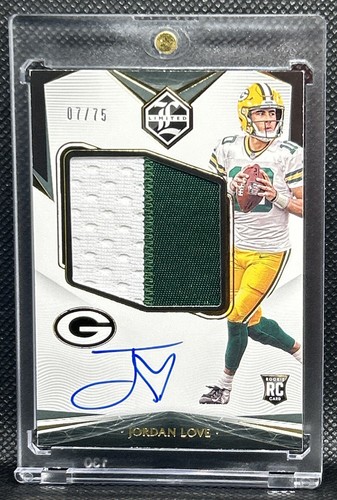 2020 Panini Limited Jordan Love Rookie RC 146 RPA 2 CLR PATCH ON CARD ...