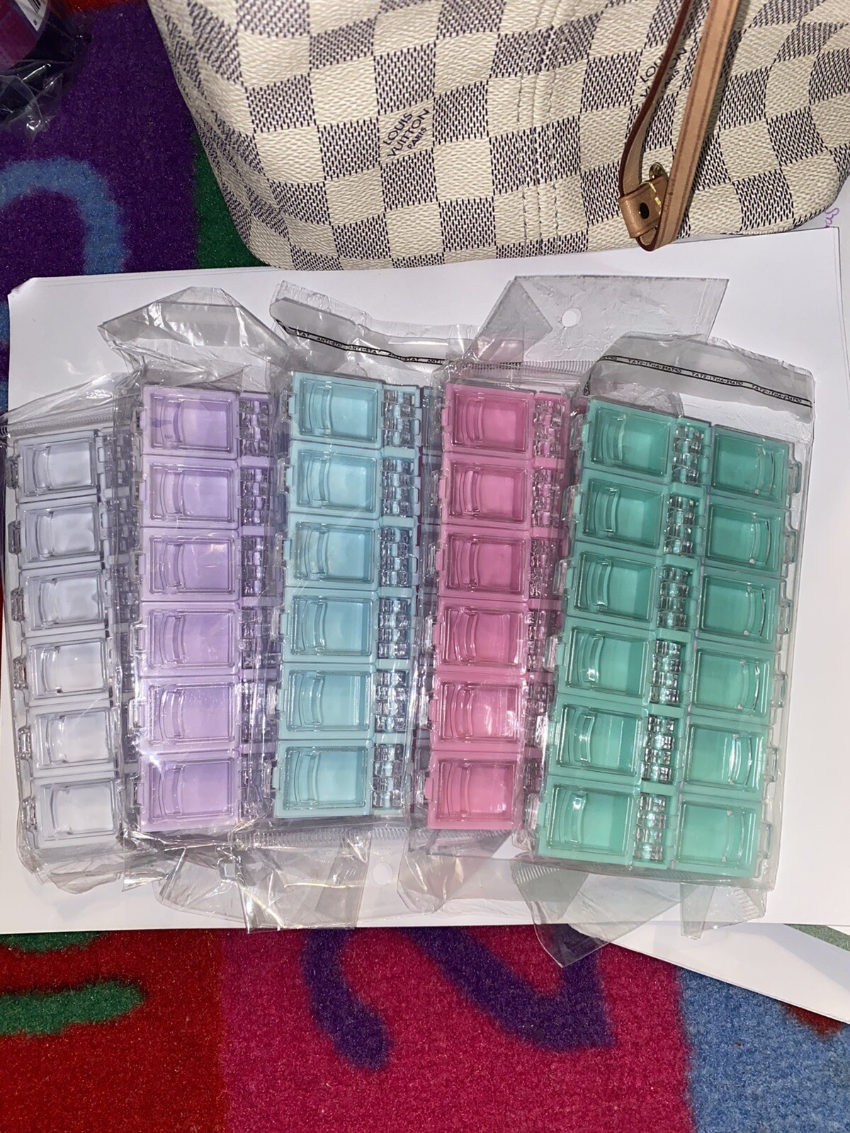 12 grid long jewelry container/DIY charms art box/ Nail box | eBay