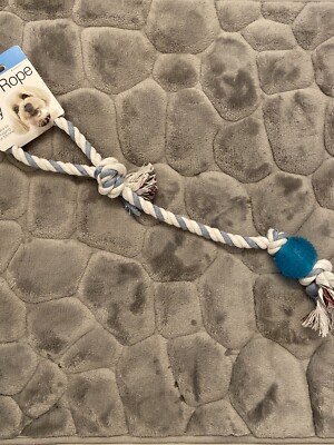 Dukes 17" Twisted Knotted Rope Hard Plastic Knobby Ball Tug Chew Dog ...