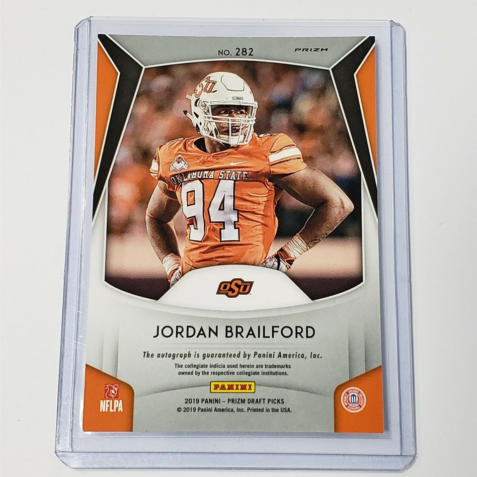 2019 Panini Prizm Draft Picks Jordan Brailford Auto Rookie Football ...