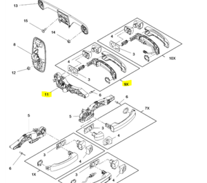 GENUINE VAUXHALL VIVARO REAR DOOR HANDLE AND BRACKET | eBay