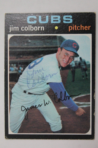 Jim Colborn Chicago Cubs Autographed Signed 1971 Topps #38 Baseball ...